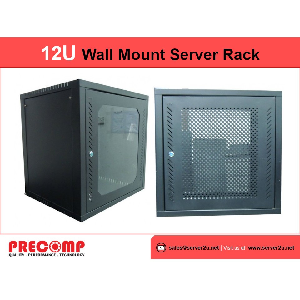GrowV 12U Server Wall Mount Rack 600x500x595mm (P/G1250WM) | Shopee ...