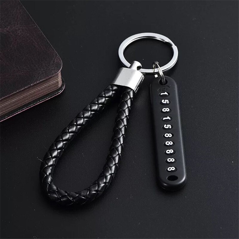 Phone Number Card Plate Car Keys Anti-lost Keyring Keychain Pendant ...