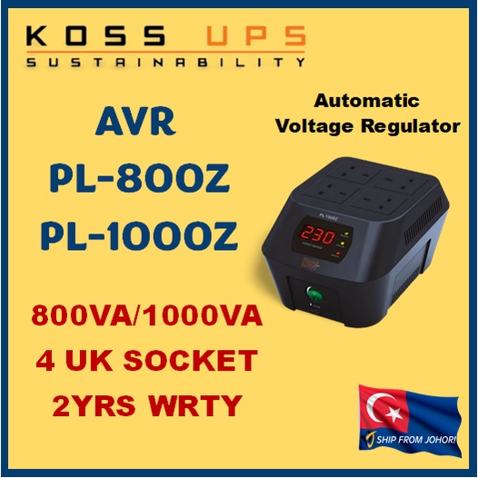 KOSS AVR ACTIVA AUTOMATIC VOLTAGE REGULATOR PL-800Z PL-1000Z VOLTAGE ...
