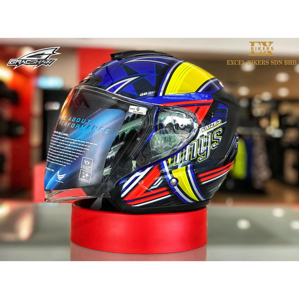 GRACSHAW G838 GAIZER HELMET (ULTRA PEARL BLUE) | Shopee Malaysia