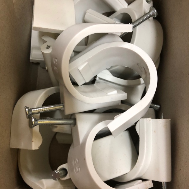 PVC cable clip for wire electric, pvc pipe, steel pipe, GI pipe / klip ...