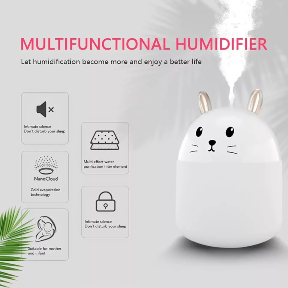 250ML Rabbit USB Air Humidifier, Home Aroma Diffuser, Air Purifier ...