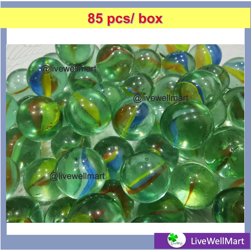 (85-100 pcs) guli/ milky marble Childhood Games 玻璃弹珠 guli congkak toys ...