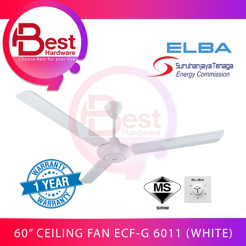 BEST HARDWARE - ELBA 60'' 3 BLADE CEILING FAN WITH REGULATOR - (ECF-G ...