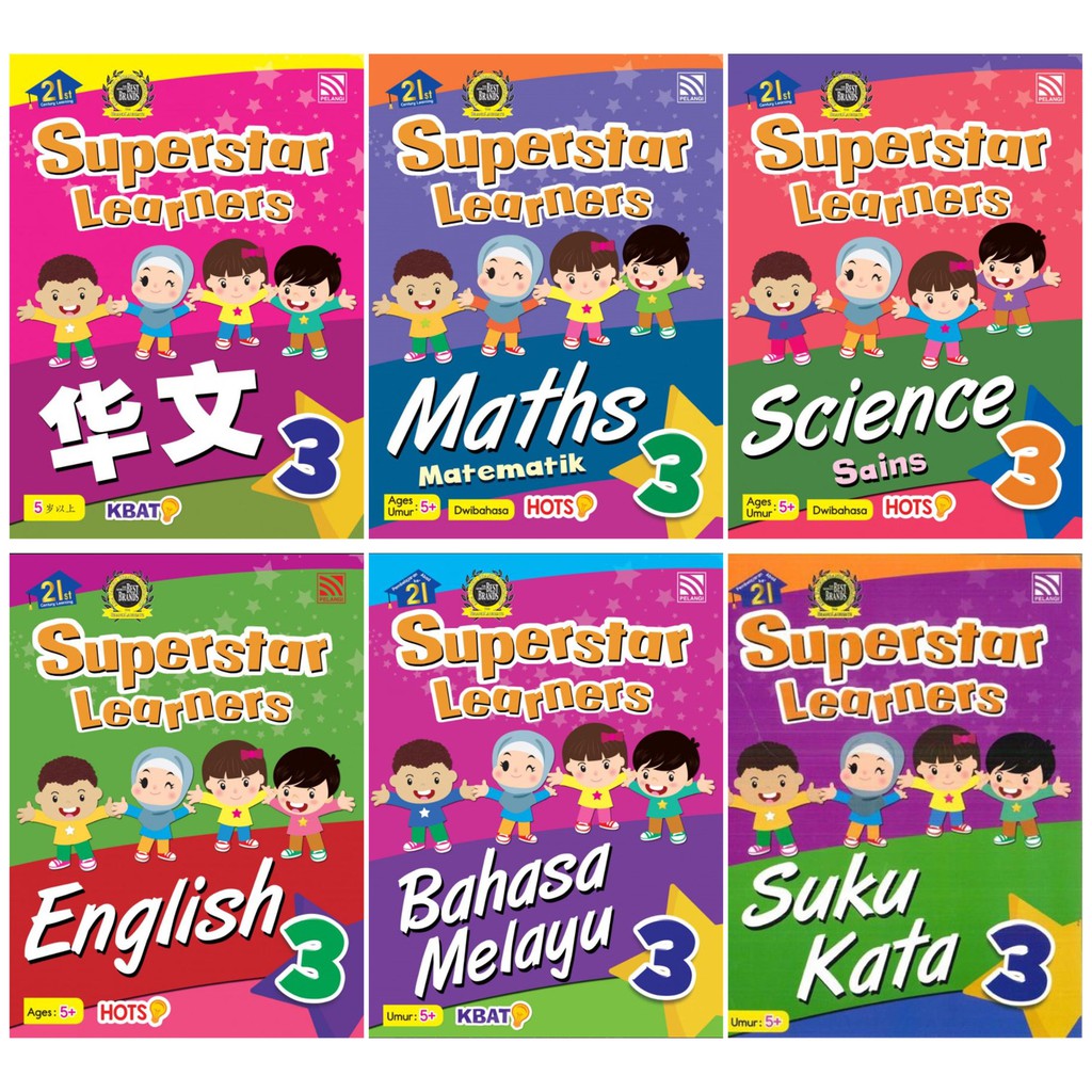 学前 幼儿5岁 上半年课本作业 Superstar Learners 3 华文英文国文国文音标科学数学 BC Bi BM Suku Kata ...