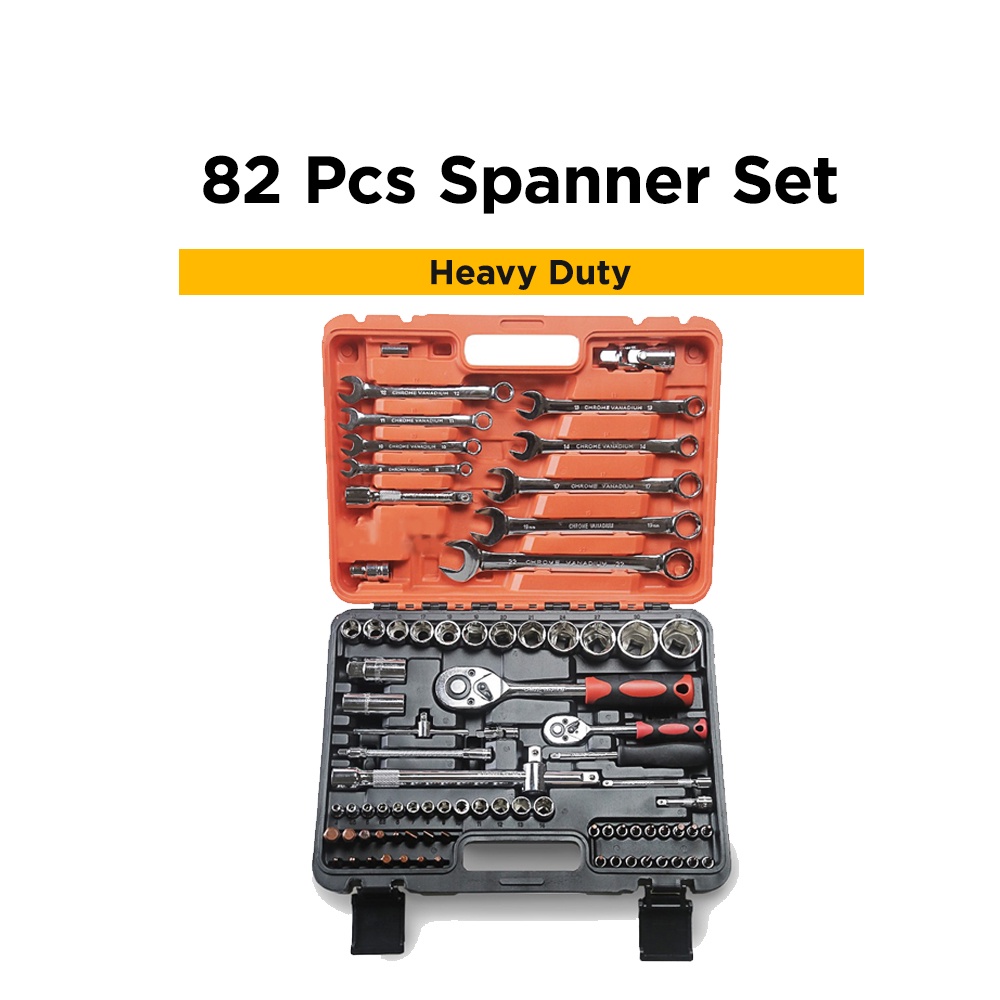 (Heavy Duty) CR-V 82pcs Combination Socket Wrench Set Ratchet Spanner ...