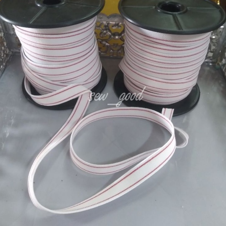 1 roll 18 meter Getah 1/2" Line Merah Berkualiti 20yard Elastic Band 0 ...