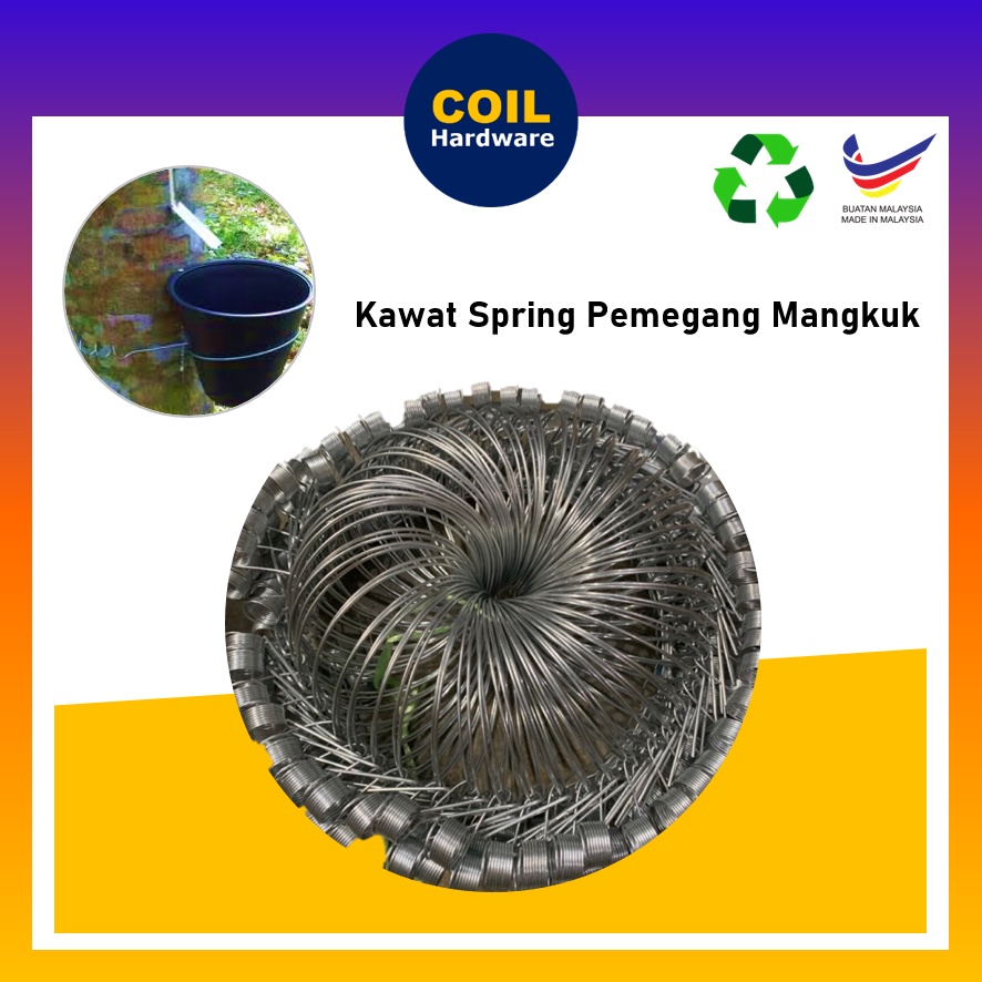 [100 PCS] KASAR Rubber Tree Cup Holder Wire / Spring Dawai Cawan Pokok ...