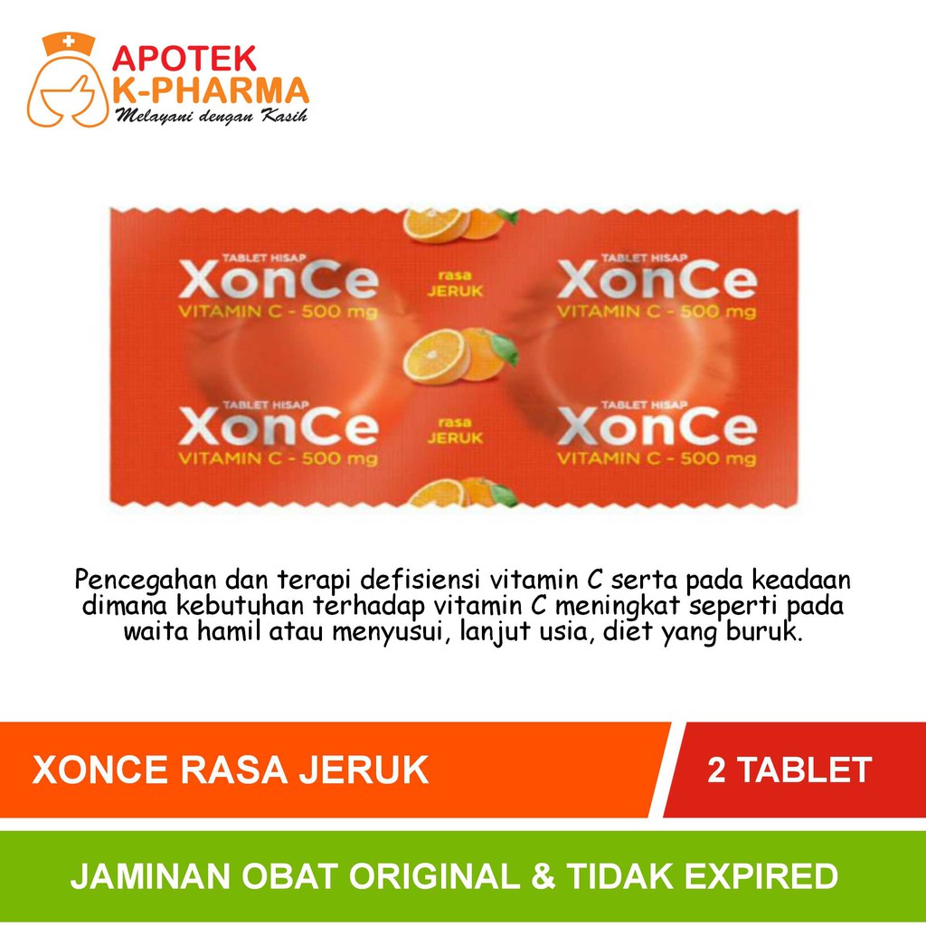 Xonce Orange Flavor Contains 2 Tablets Original Kalbe Medicine | Shopee ...