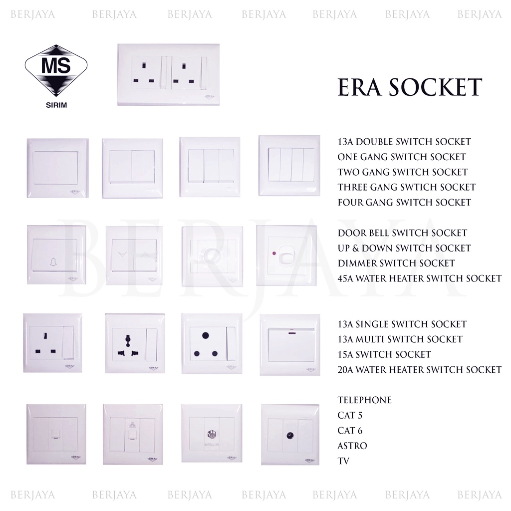 Premium Quality ERA Switch Socket with SIRIM Approval | Shopee Malaysia
