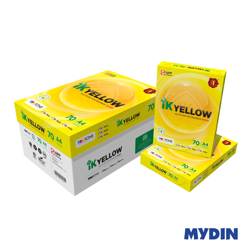 IK Yellow A4 Multifunction Business Paper (10 x 70gsm x 450's) | Shopee ...