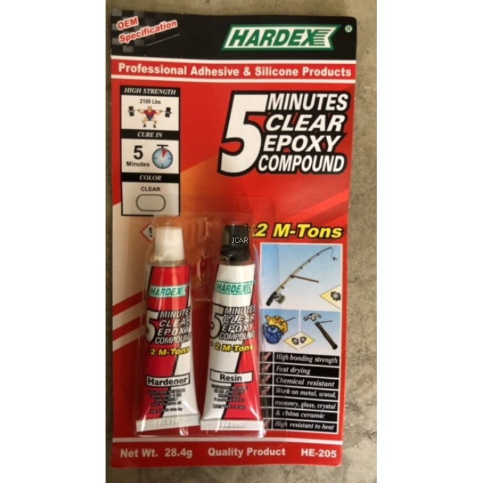 [100% ORIGINAL] HARDEX 5 MINUTES CLEAR EPOXY COMPOUND HE-205 (28.4G ...