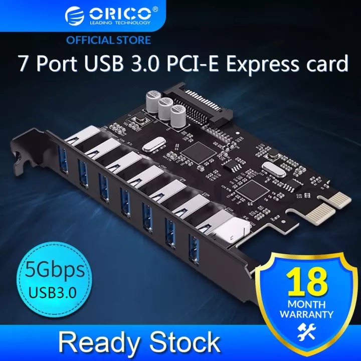 Orico 7 Port USB3.0 PCI-E Expansion Card with Dual Chip (PVU3-7U) | Shopee Malaysia