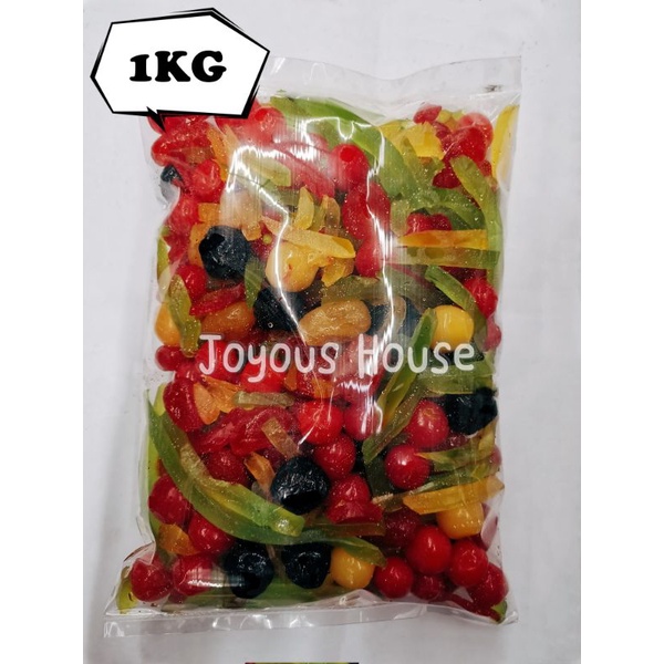 1kg Acar Buah (Halal) Asam Jeruk Campur Ceri Limau Betik Merah Kuning ...