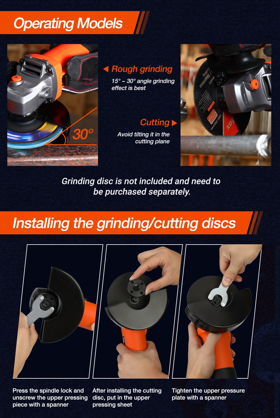 ValueMax 750W Corded Angle Grinder (100mm) Grinding/Cutting Machine ...