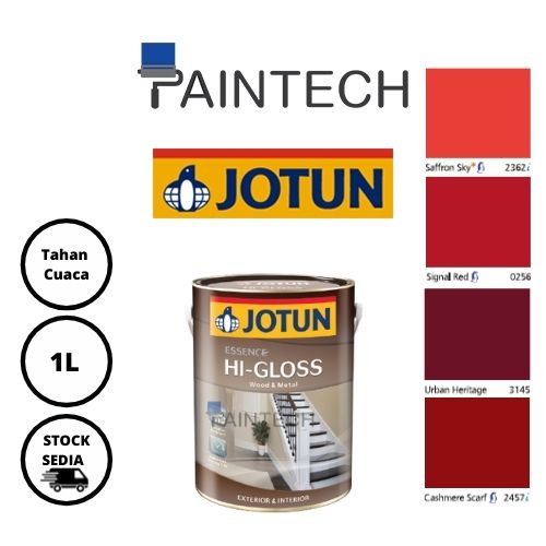 Jotun Essence Hi Gloss Red Paint (Cat Minyak Untuk Kayu, Besi, Pintu ...