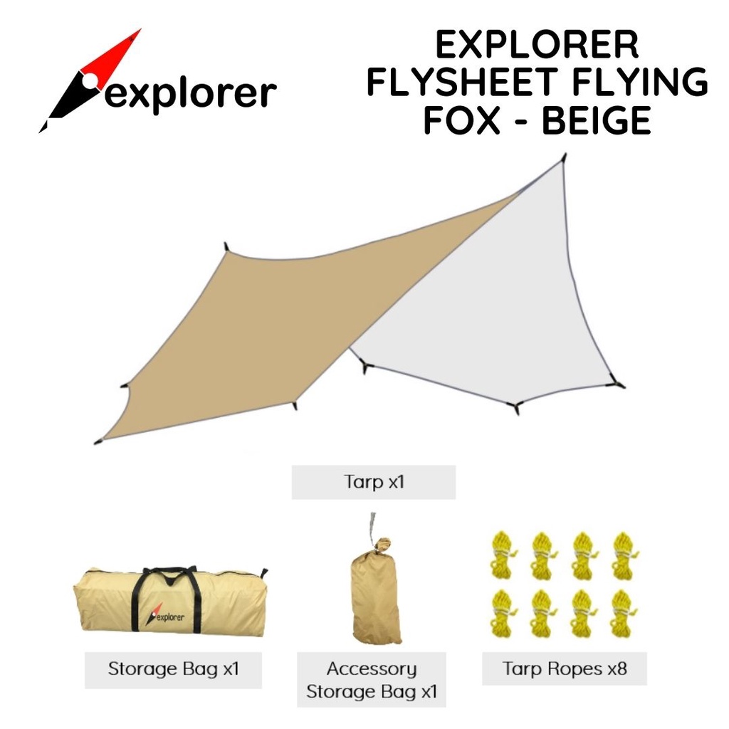 EXPLORER Flysheet Flying Fox 5.1x5.1 Metres | Shopee Malaysia