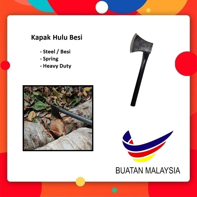 Kapak Besi Spring Wood Axe Metal Iron Handle Axe Garden Axe Chop Axe ...