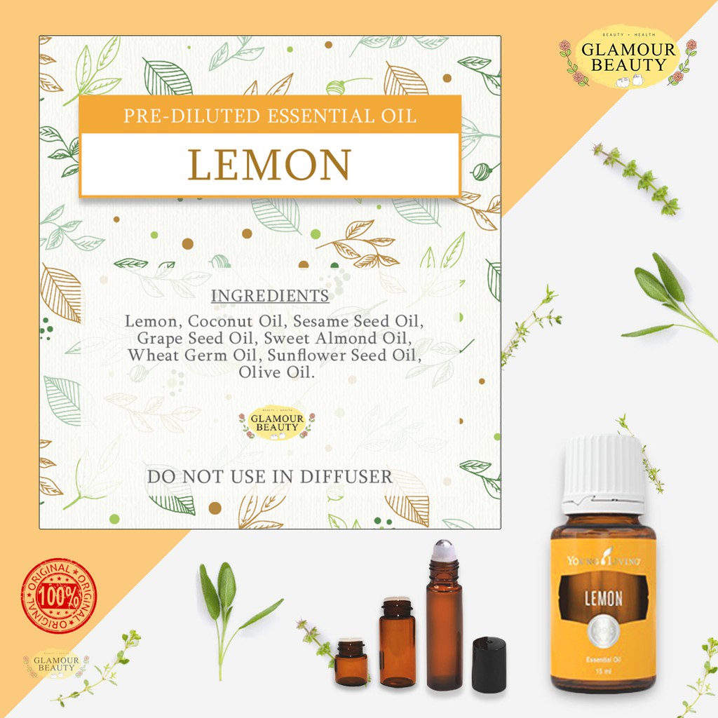 🍋 Diluted Lemon Young Living Essential Oil Thick Amber Glass 🍋 | Shopee ...