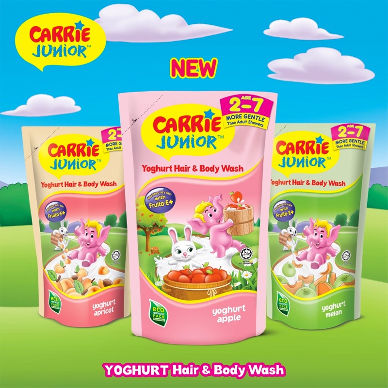 Carrie Junior Hair Body Wash Refill 475g Yoghurt Apple /Yoghurt Melon ...