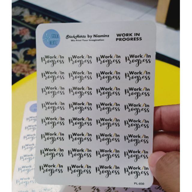 [Niaminz] Stickhertz Work In Progress Sticker For Planners/Journals ...