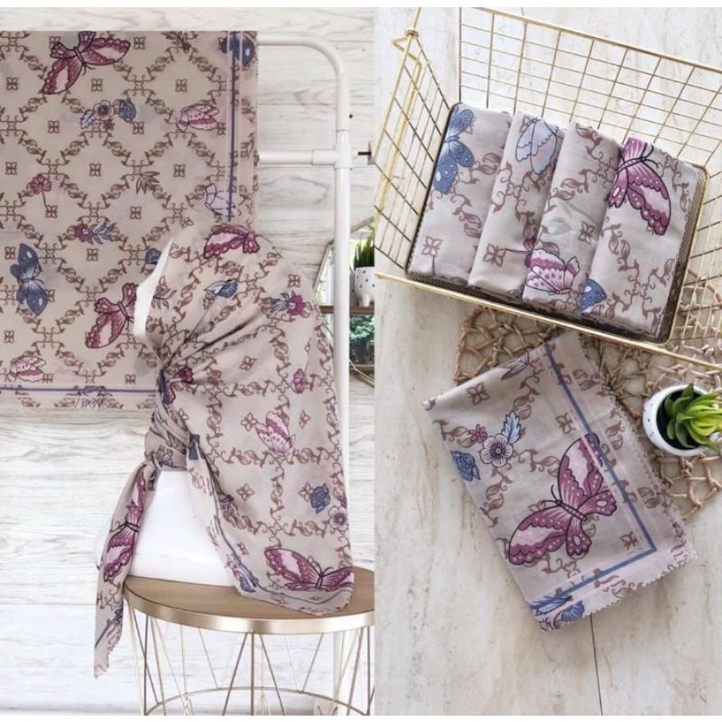 Rectangular motif// Butterfly scraf// Newest scraf// premium | Shopee ...