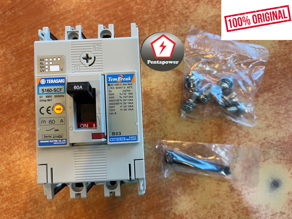 TERASAKI MCCB S160SCF 60A 25KA 3POLE S160-SCF | Shopee Malaysia
