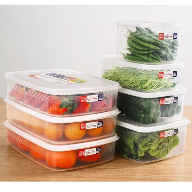 Nakaya 2L, 2L6, 3L food containers with flexible lids made in Japan ...