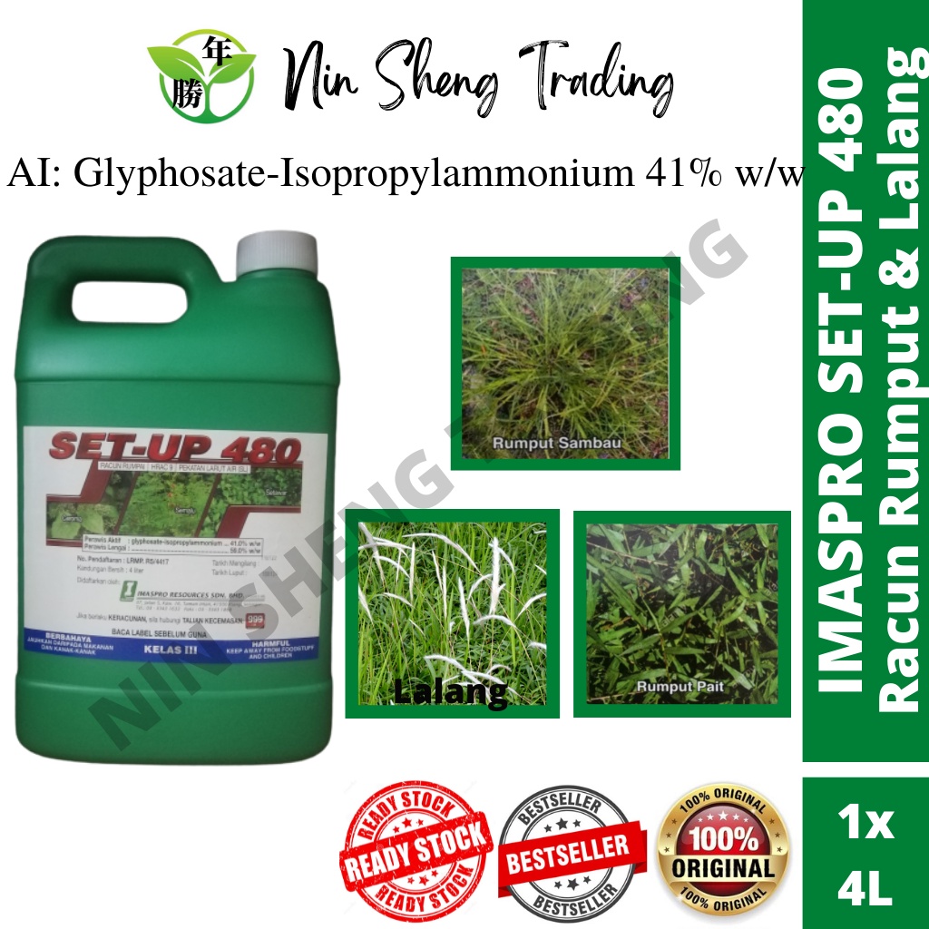 IMASPRO SET-UP 480 4L RACUN RUMPUT LALANG/RACUN RUMPAI SERUPA ROUNDUP ...