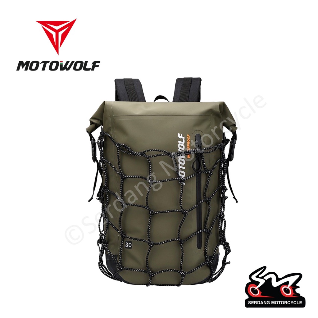 MOTOWOLF Waterproof Backpack Bag Rider Helmet Beg Galas Motor Kalis Air ...