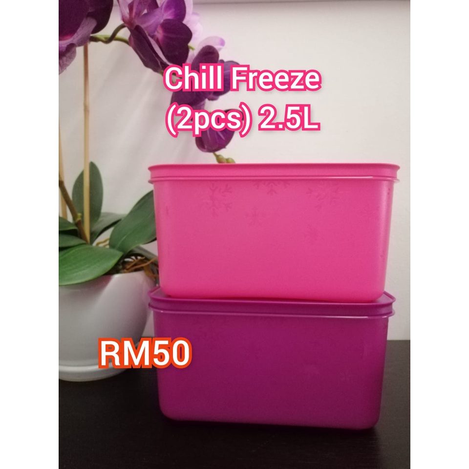 Tupperware Chill Freeze Medium Height (2pcs) 2.5L | Shopee Malaysia