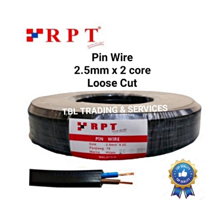 🔥Ready Stock 🔥 Loose Cut 5m 10m 15m 20m Pin Wire 2.5mm x 2core Pin Pvc ...