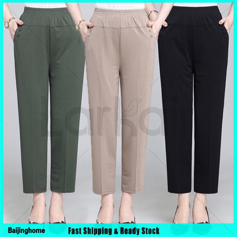 M-3XL Pants Women Korean Style High Waist Casual Vintage High ...