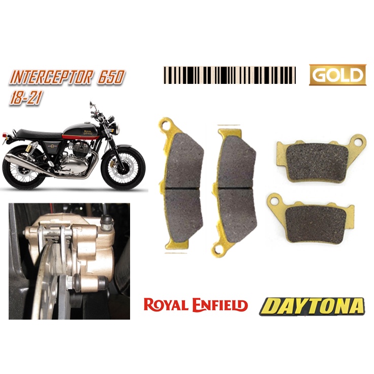 ROYAL ENFIELD DISC BRAKE PADS INTERCEPTOR 650 GOLD QUALITY MOTORSPORT ...