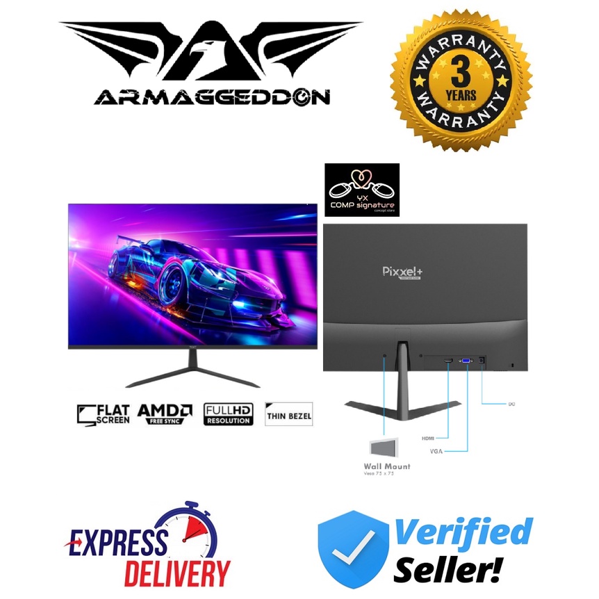 Armaggeddon Pixxel+ Pro PF24HD SS Gaming Monitor Zero Bezel Design (24 ...