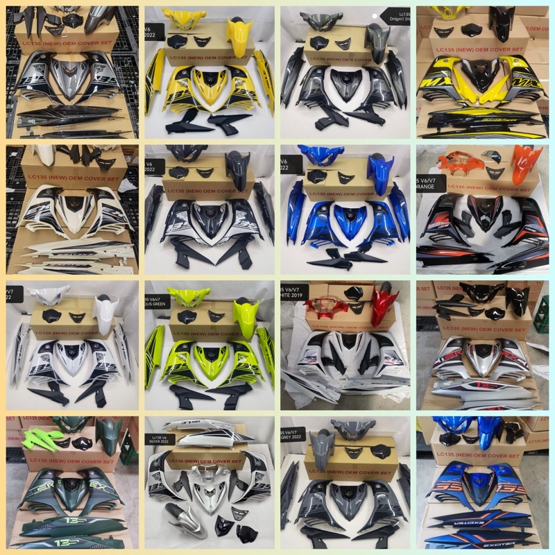 Yamaha Lc135 V6 V7 Lc Full Body Cover Set Coverset Bodyset Siap Sticker