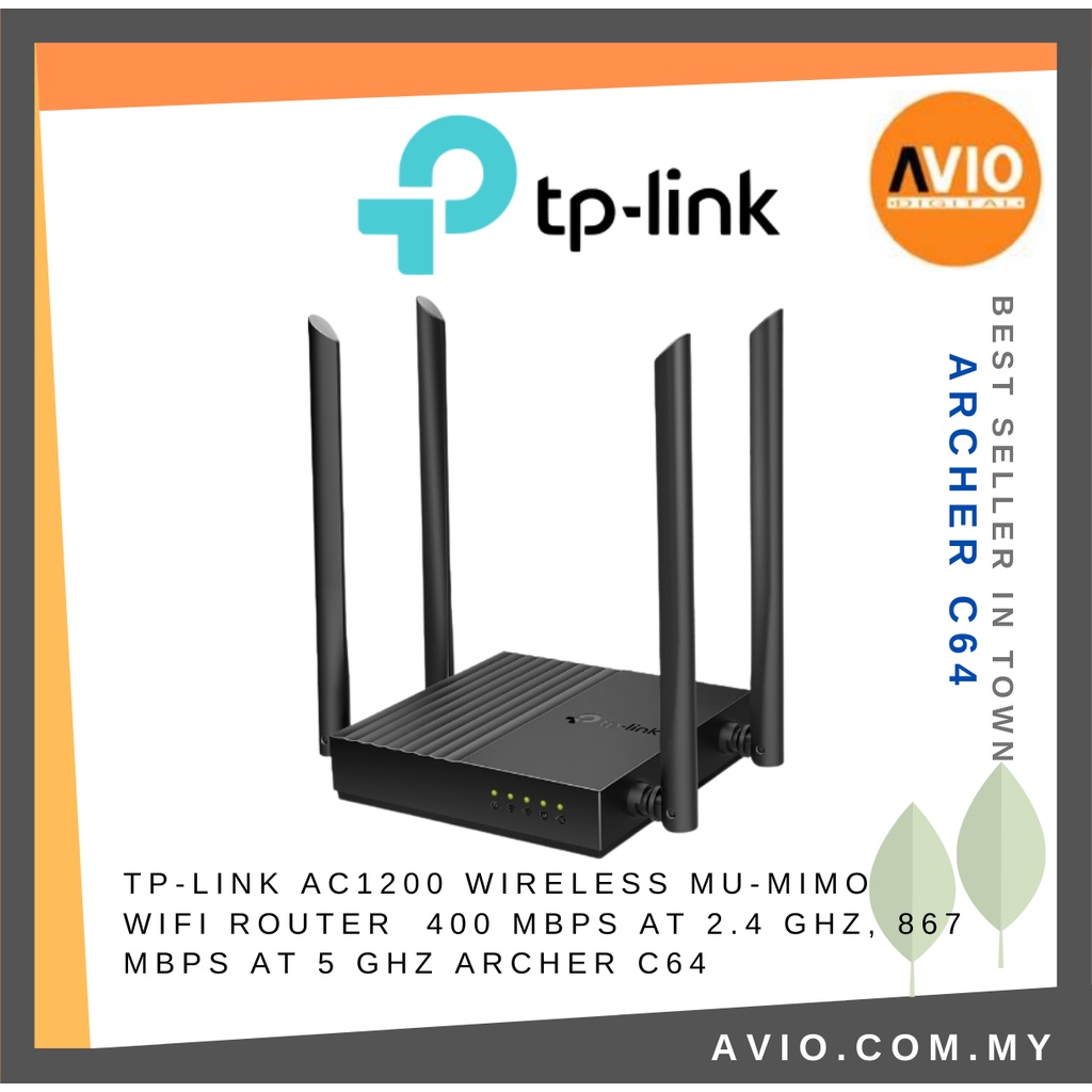 TP-LINK Tplink AC1200 Wireless MU MIMO Wifi Router 4× Antennas 5× ...