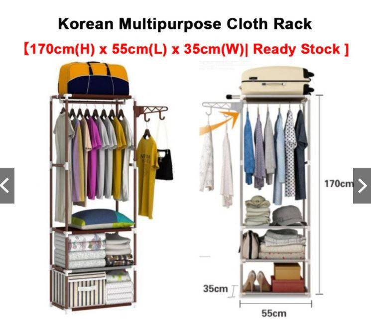 Multipurpose Cloth Organizer Rack Clothes Racks Wardrobe Rak Gantung ...