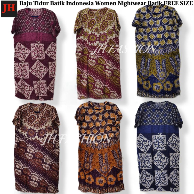 🔥Ready Stock 🔥Baju Tidur Batik Indonesia / Women Nightwear Batik FREE ...