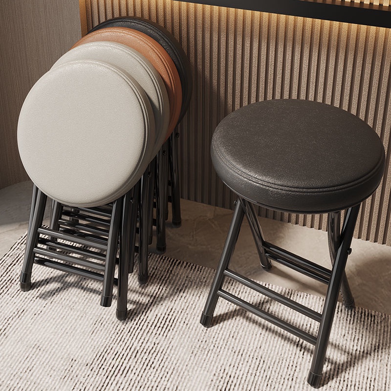 READY STOCK！🔥Nordic simple foldable stool household round stool stall ...