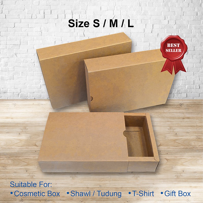 Slide out tray Brown box | Brown Gift box | Brown Kraft Box | Recycle ...