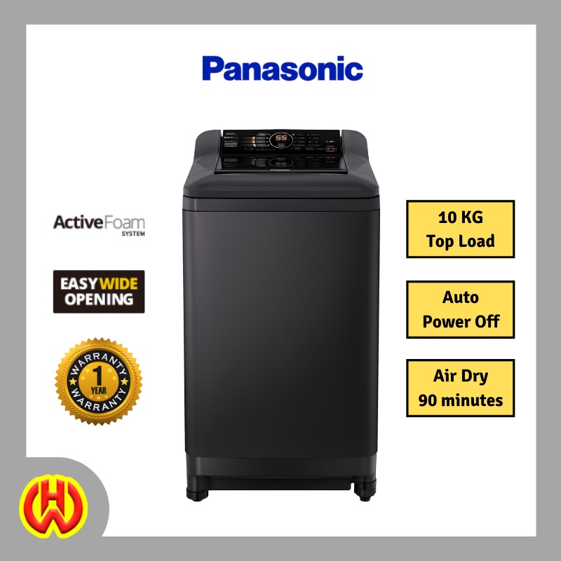 Panasonic Washing Machine (10KG) ActiveFoam System Top Load Washer NA ...