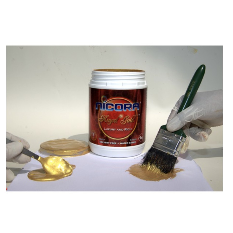 SEMENYIH NICORA ROYAL GOLD PAINT (WATER BASED)90ML,250ML,1Kg | Shopee ...