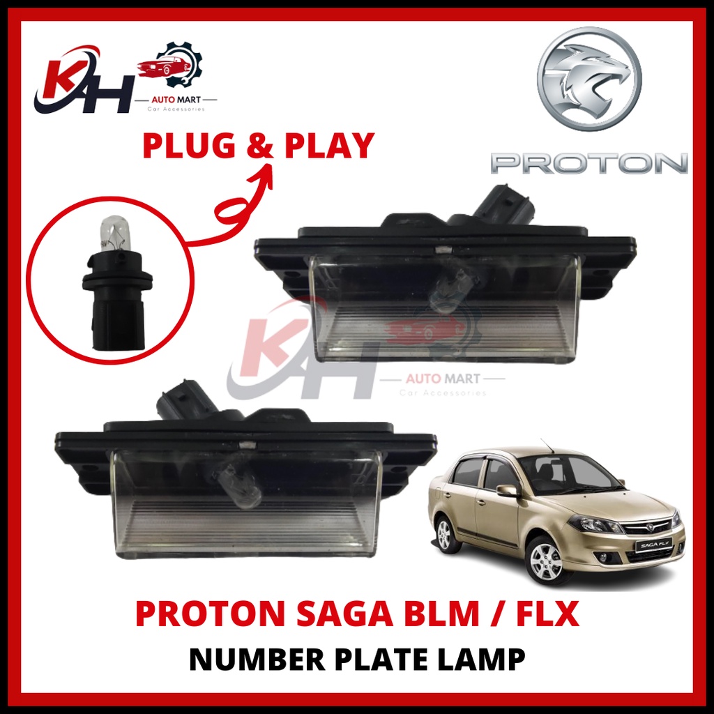 PROTON SAGA BLM FLX FL Number Plate Lamp Cover With Bulb Rear License ...