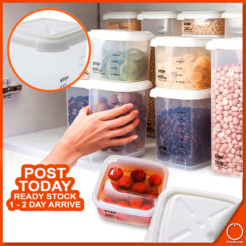 𝗠𝗨𝗟𝗧𝗜 𝗖𝗔𝗣𝗔C𝗜𝗧𝗬 Food Storage Box Transparent Plastic Refrigerator Case Airtight Food Container ...