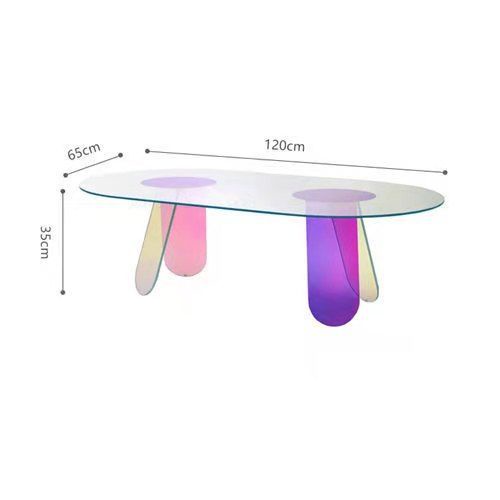 Trending Acrylic Aurora Table Colorful Rainbow Coffee Table Plexiglass ...
