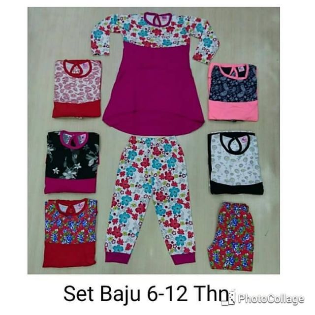 PYJAMAS girl baju muslimah kanak kanak perempuan baju tidur baju harian ...