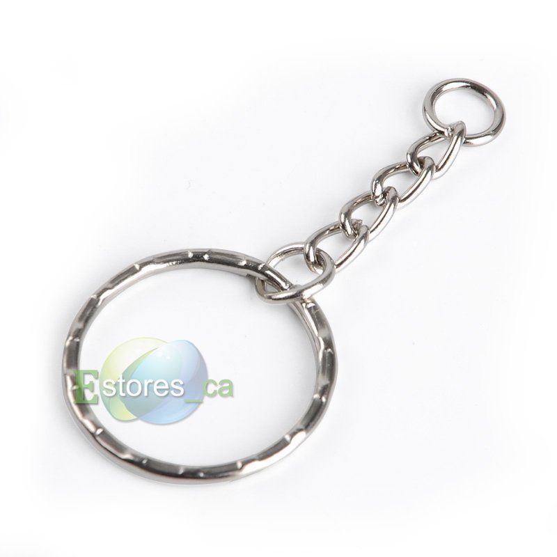 100 Pcs Polished Silver DIY Key Rings Key Chains With Link Chain Key ...