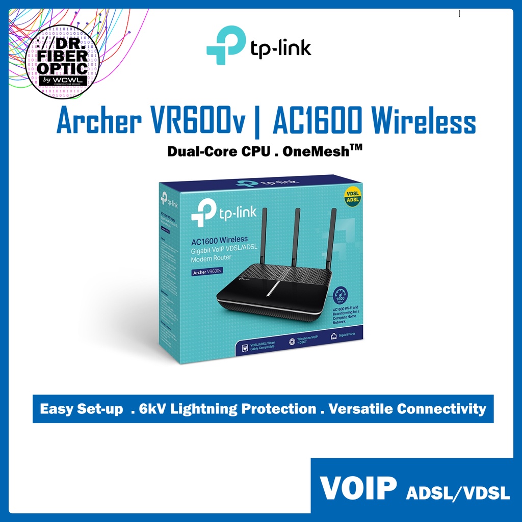 TP-Link Archer VR600v - AC1600 WLAN Telephony DSL Router | Shopee Malaysia