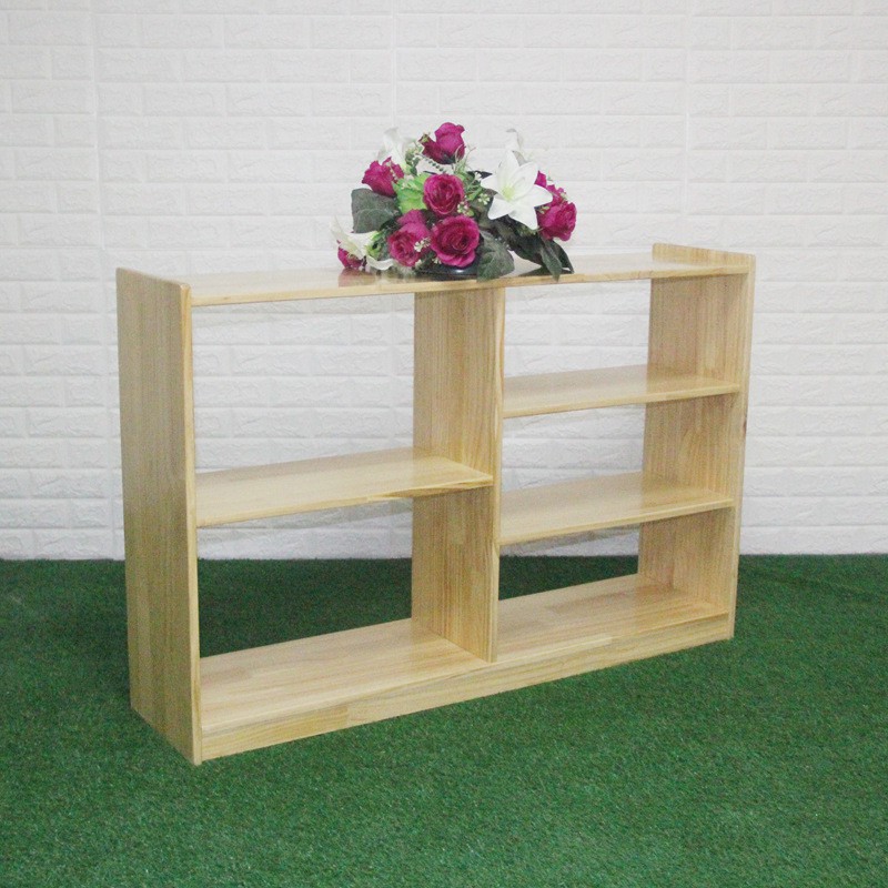 Kindergarten toy storage rack wholesale solid wood horizontal five grid ...